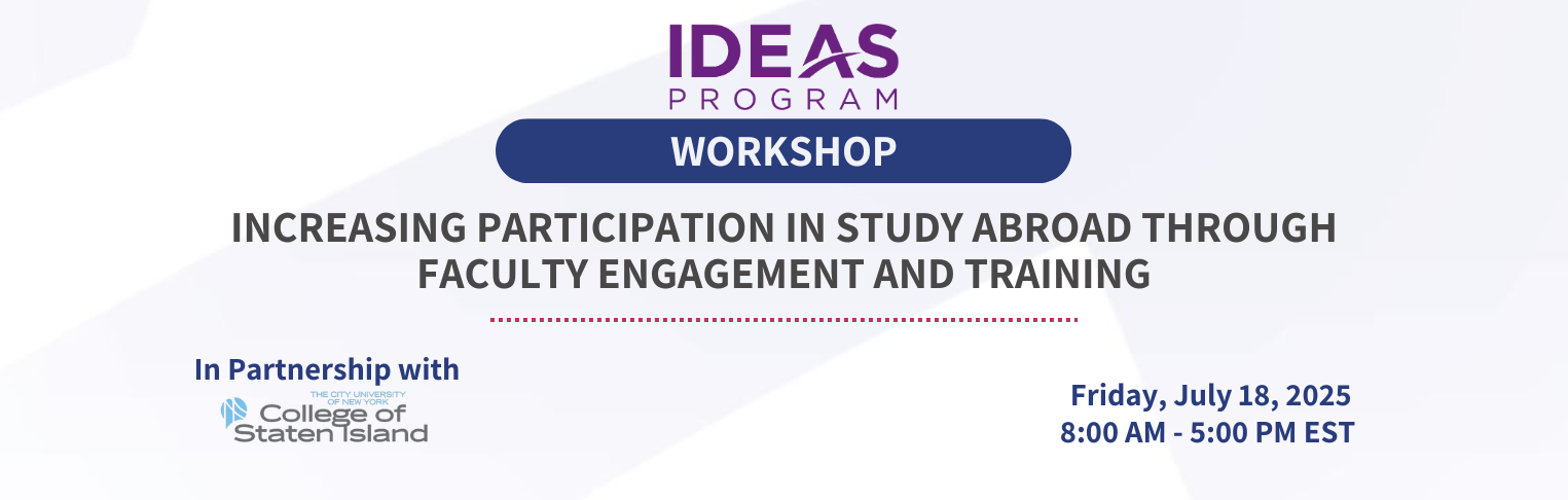 IDEAS Workshop Logistics - in collaboration with College of Staten ...